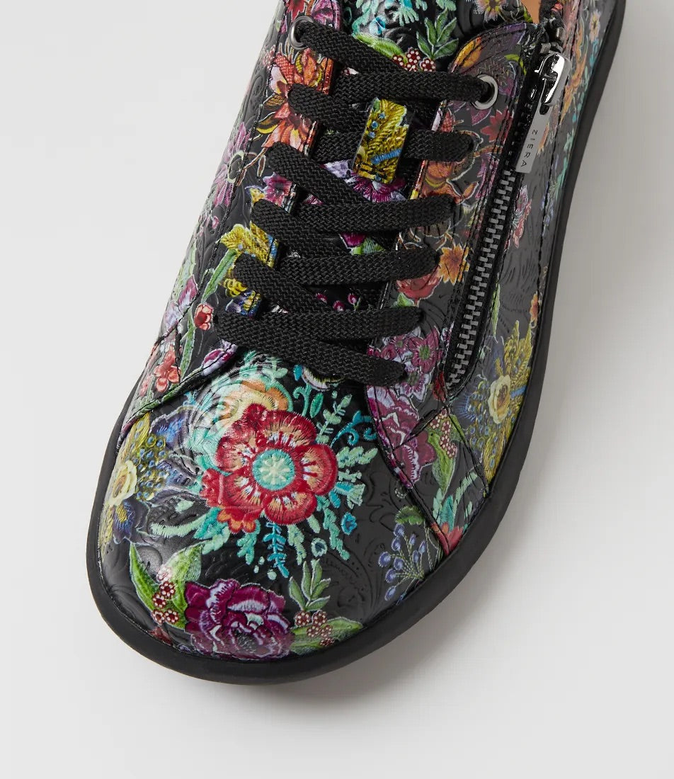 Ziera Solar XF Black Embossed Floral – Happy Fit Footwear - #1 Shoe ...